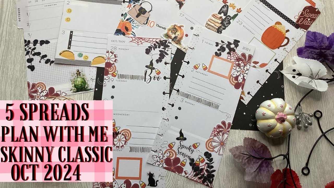 5 spreads in 1 / Plan with me/ Skinny classic/ Planner setup/ Oct 2024 ...