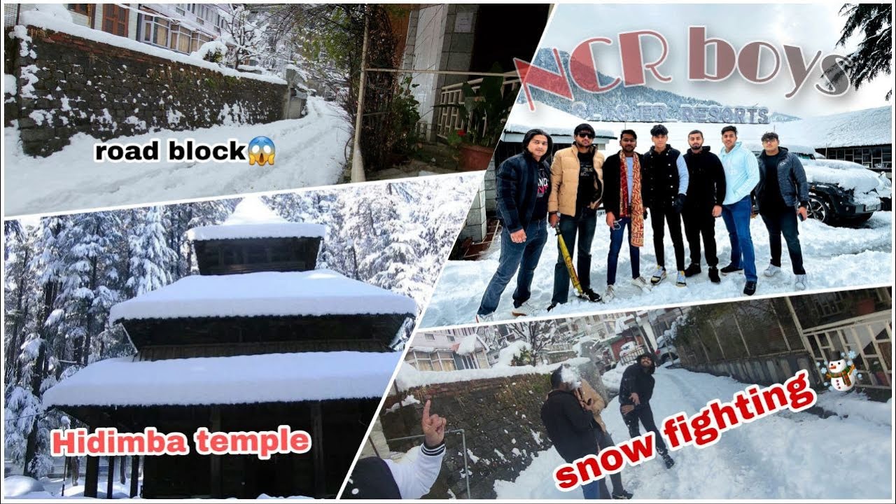 Manali me hui snow fighting☃️ ️ | Snowfall se rashta block😨 | Hidimba ...