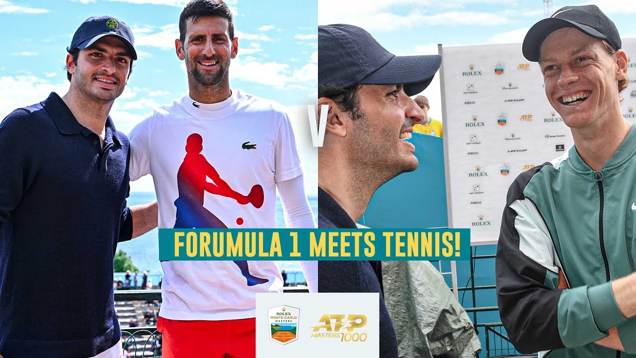 Formula 1 Star Carlos Sainz Meets Novak Djokovic & Jannik Sinner ...
