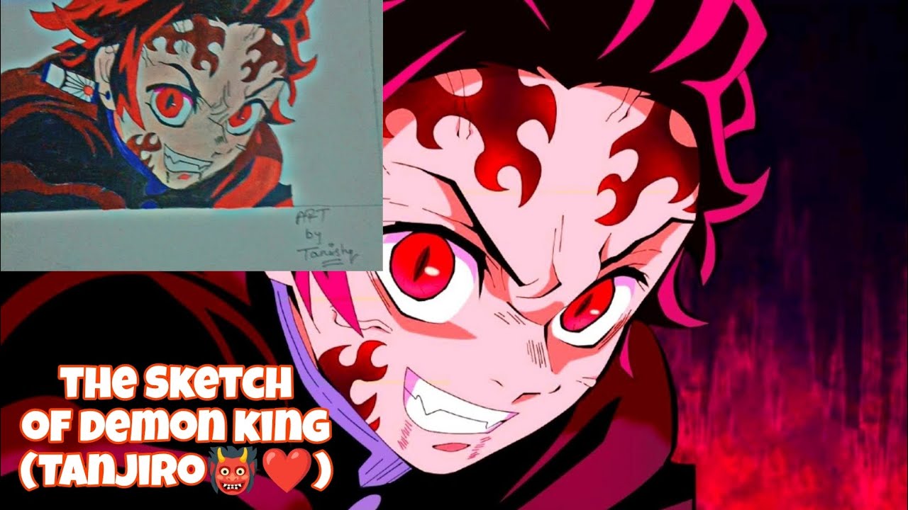 The first Colour sketch video of Demon slayer character ( Demon king ...