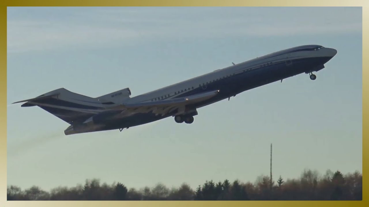Boeing 727-200 M-STAR Powerful Take Off from Hamburg Airport - YouTube
