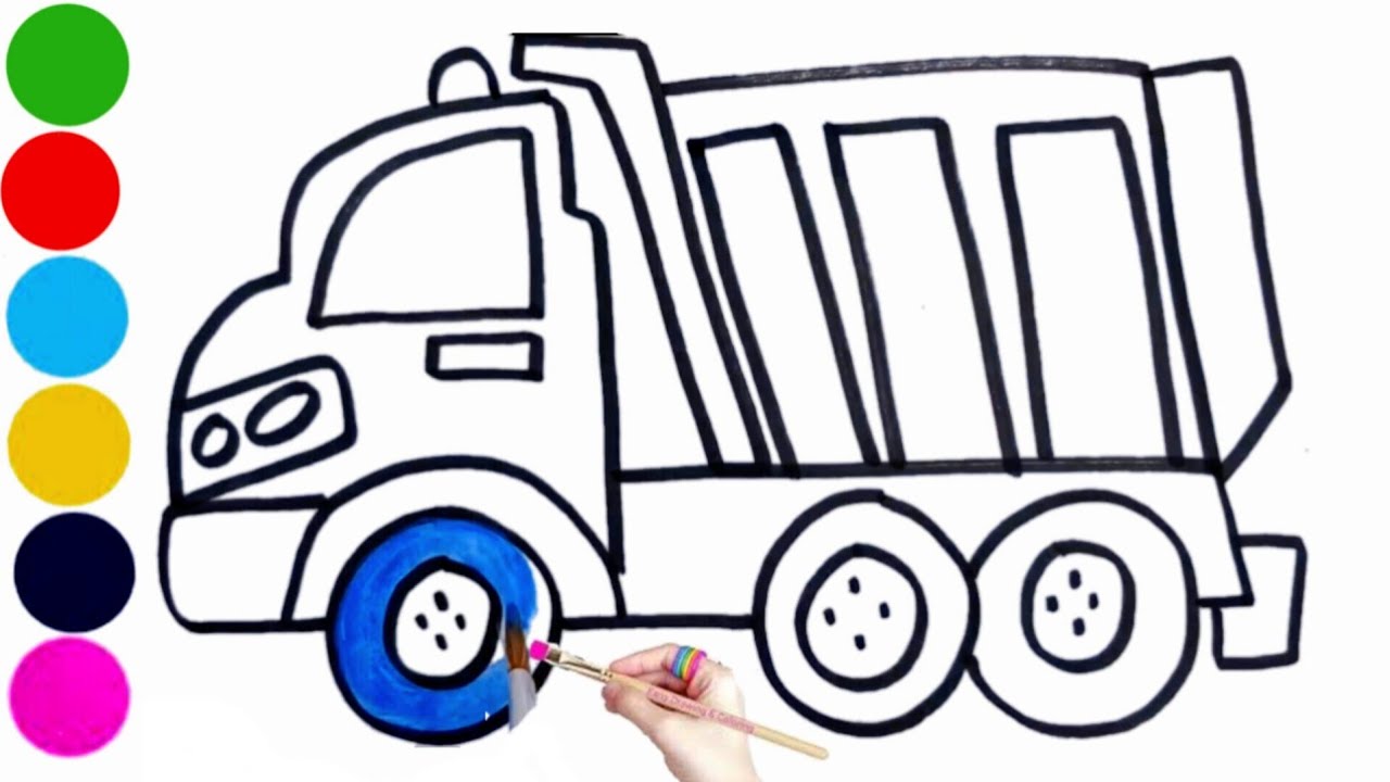 Cute truck drawing for kids|Drawing|Easy drawing for kids|Easy drawing ...
