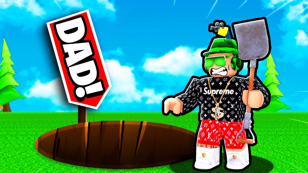DIGGING TO FIND DADDY IN ROBLOX - YouTube