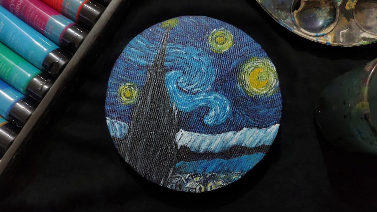 How to draw Van Gogh's Starry Night in an easy way | Starry night ...