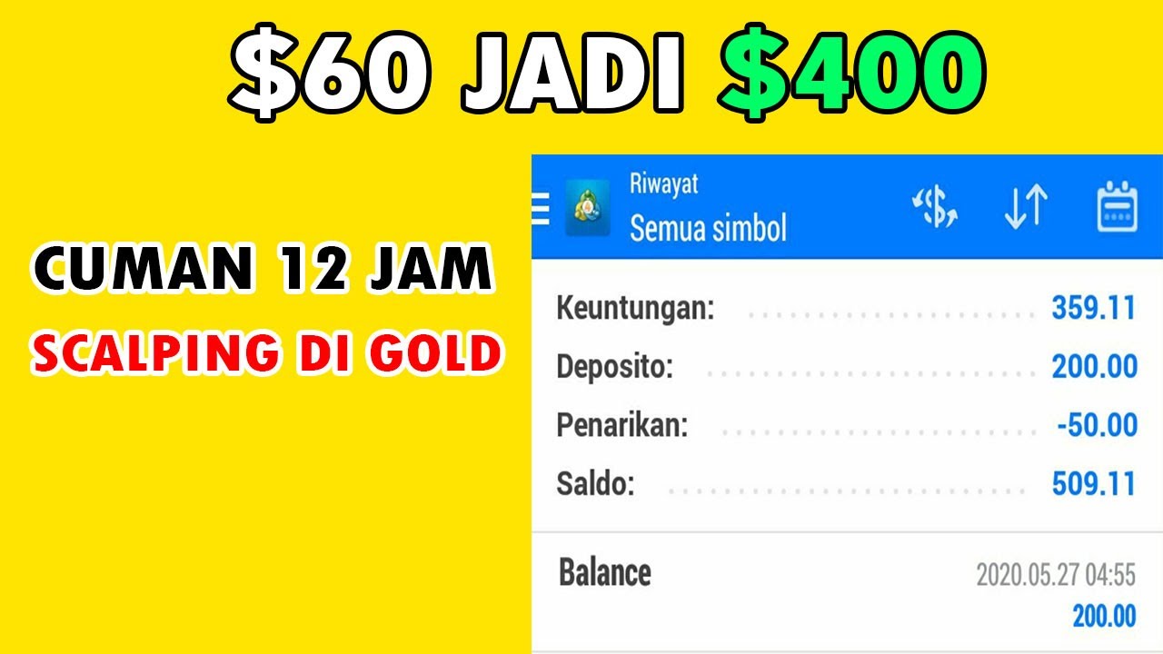 $60 to $400 Dalam 12 JAM - TRADING FOREX PEMULA - YouTube