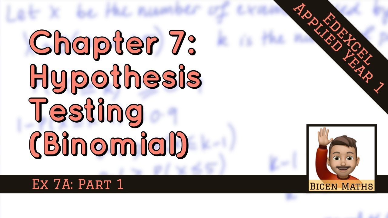 Hypothesis Testing (Binomial) 1 • Intro and Concept • Stats1 Ex7A • 🤖 ...