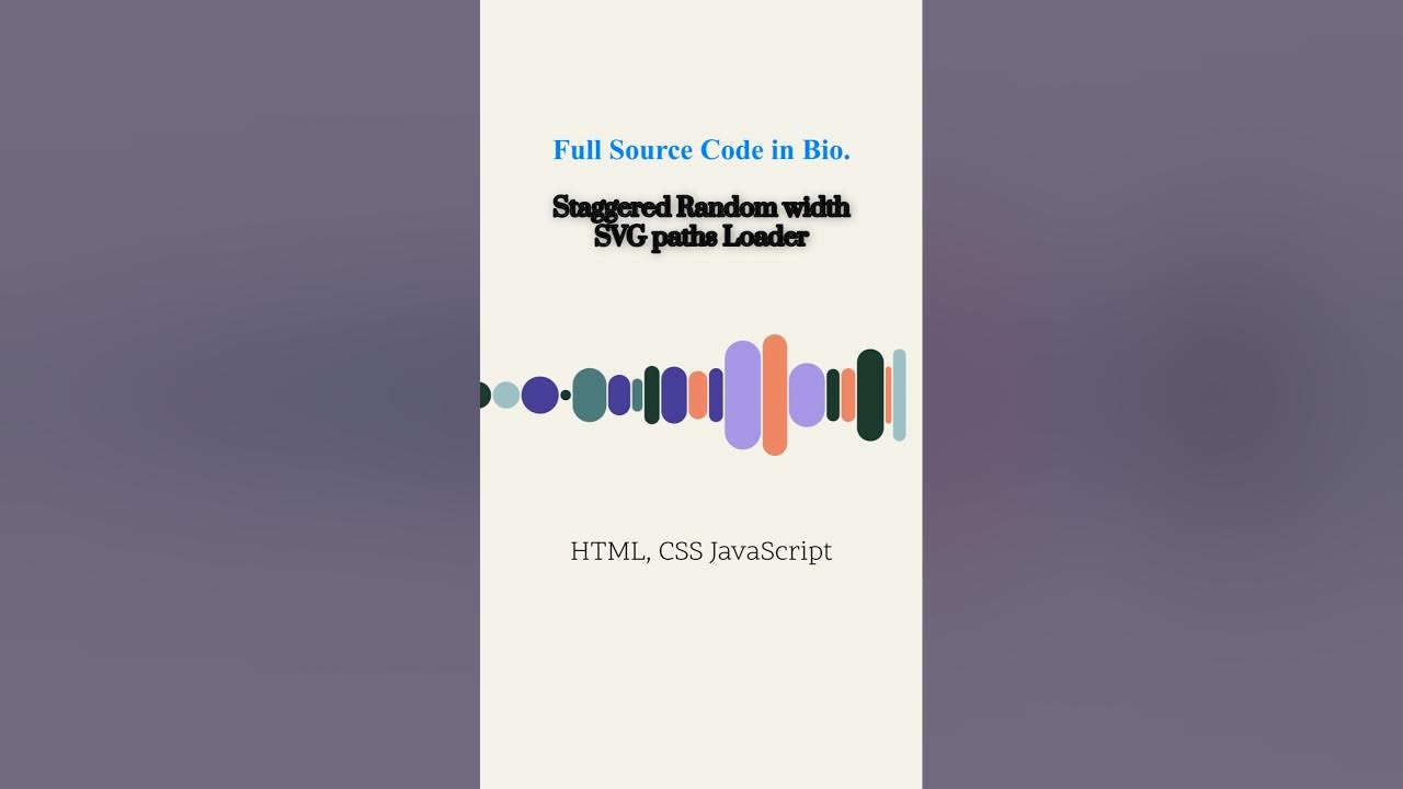 Staggered Random width SVG paths Loader | #javascript Animation #shorts - YouTube