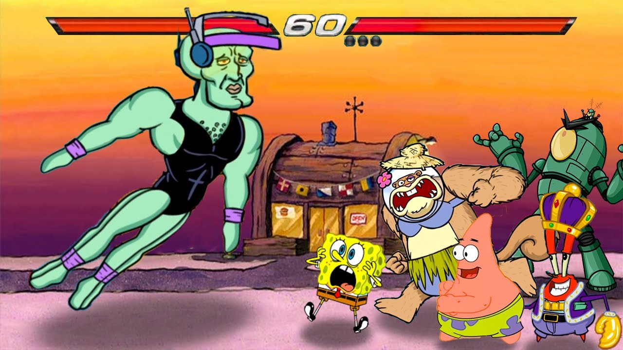 Tournament Bodybuilder Squidward Versus Spongebob Patrick Sandy Mr Krabs Plankton Youtube