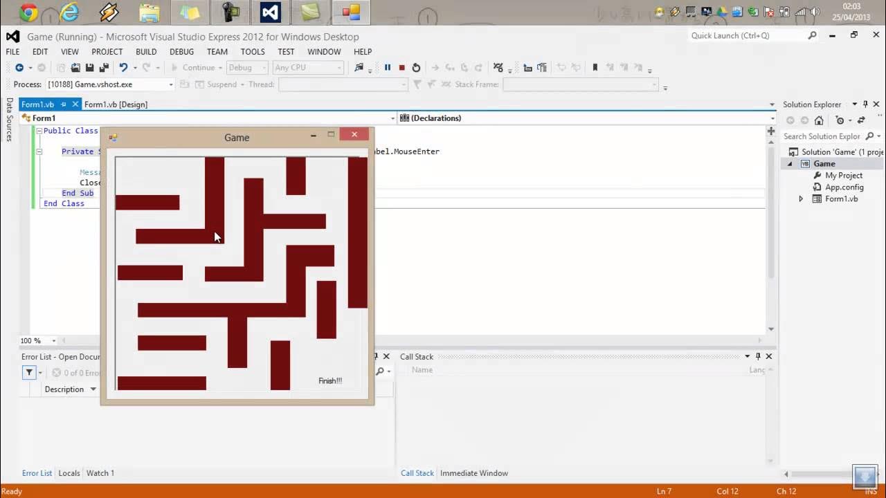 Tutorial Visual Basic (maze game) - YouTube