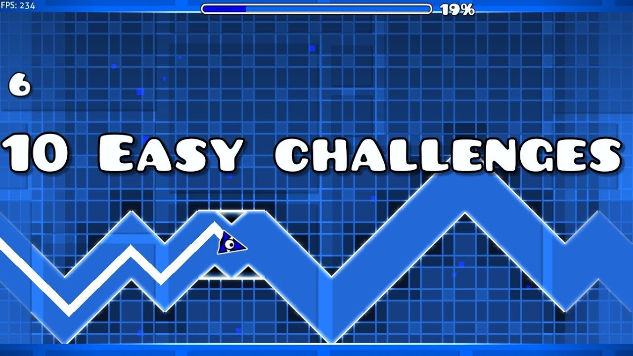 10 easy wave challenges | Geometry Dash - YouTube