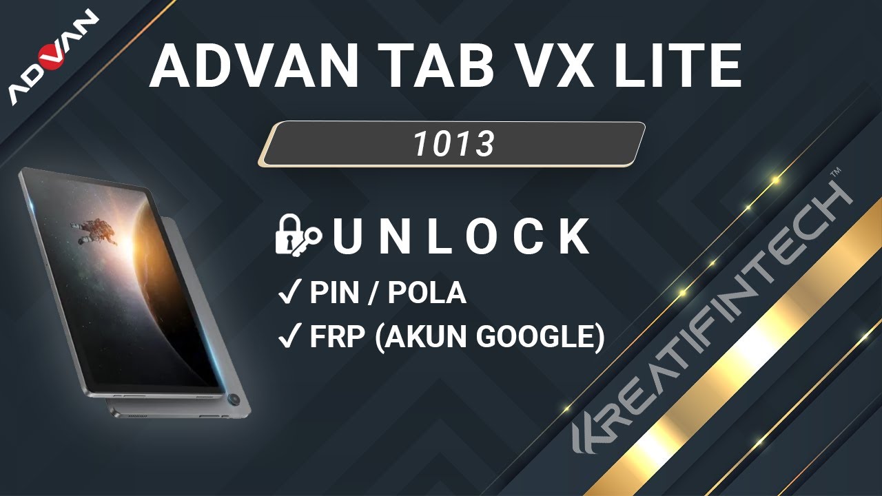 ADVAN TAB VX LITE (1013) UNLOCK RESET PIN | POLA | FRP - YouTube