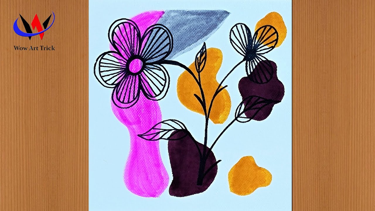 Beautiful Drawing ! Stress less Drawing! Color Pen Drawing Trick - YouTube