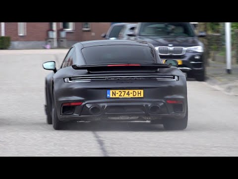 Porsche 992 Turbo S with Akrapovic Exhaust - Start, Fast Accelerations & Sounds!