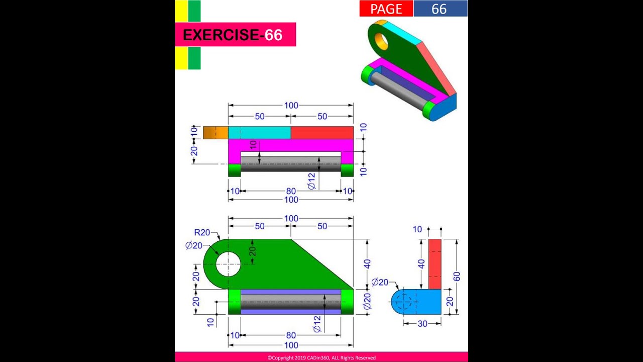 Tugas Video SOLIDWORK EXERSICE-66 - YouTube