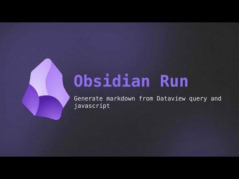 Obsidian Run - generate markdown from javascript - YouTube