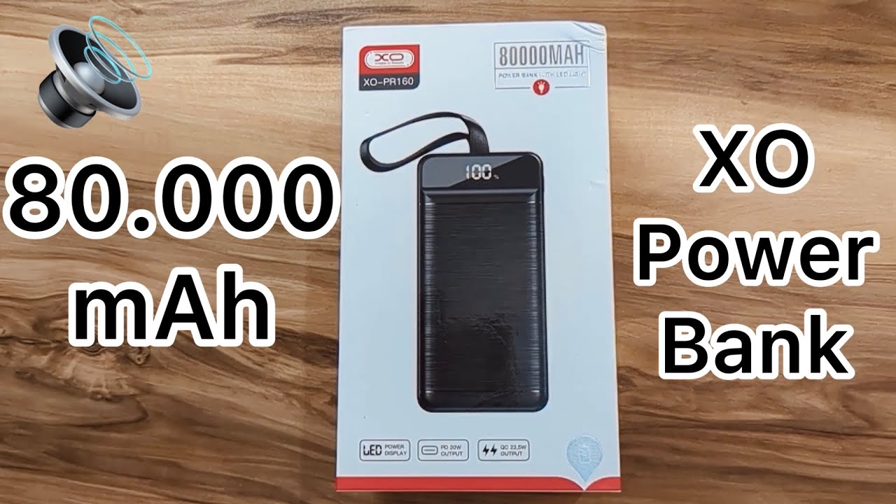 XO Power Bank PR160 80.000 mAh Unboxing - YouTube