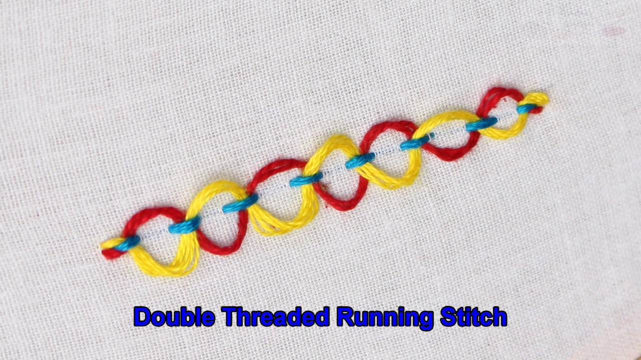 Double Threaded Running Stitch in Hand Embroidery - YouTube