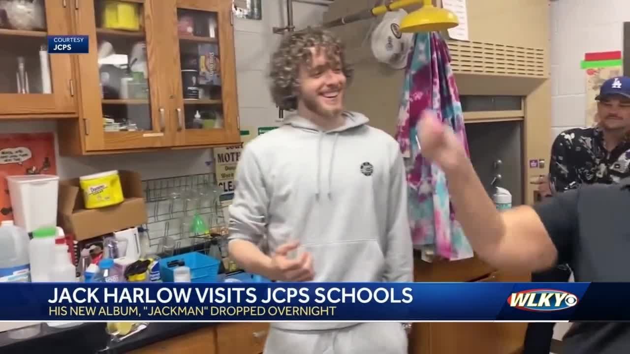 Jack Harlow visits multiple JCPS schools - YouTube