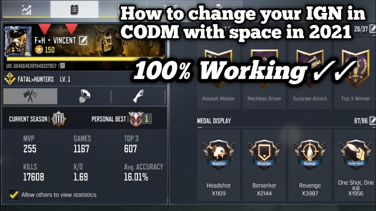 How to change your IGN in CODM with space | Tutorial video (ima teach ...