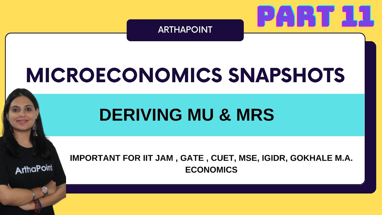 Deriving MU & MRS | CUET PG Economics | MA Economics Entrance | IIT JAM ...