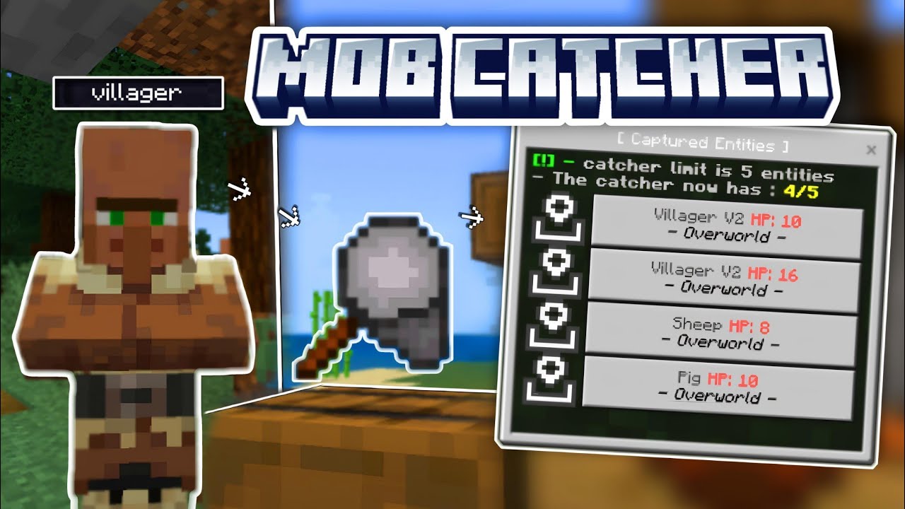 Mob Catcher addon for Minecraft bedrock edition support 1.21 #minecraft - YouTube