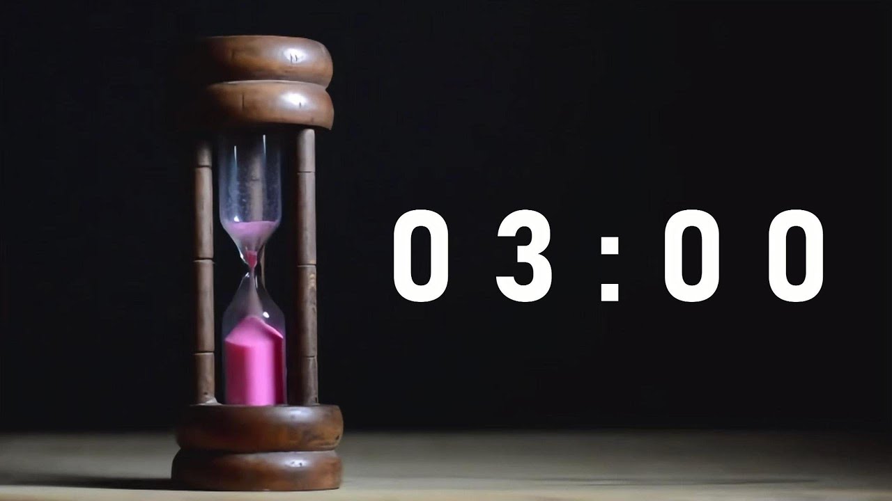 3 MINUTE TIMER + ALARM | COUNTDOWN Hourglass Sand Timer - YouTube