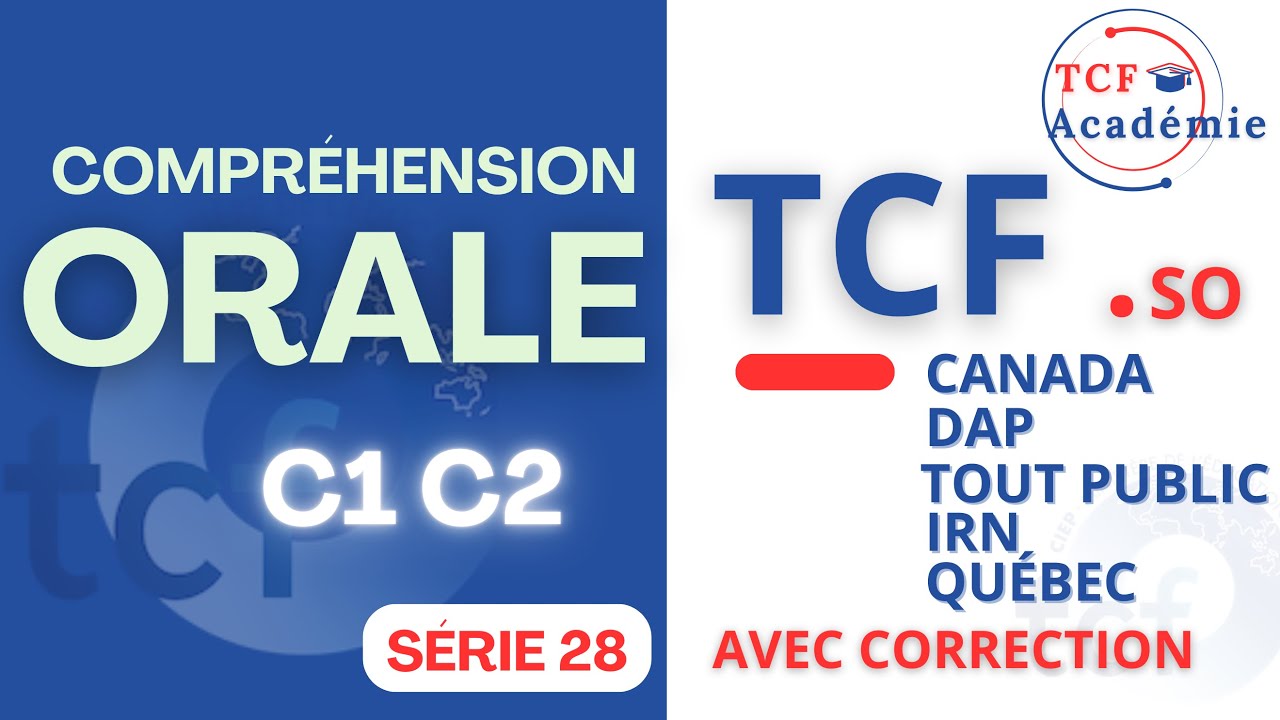 Préparation TCF Canada | Québec| Tout Public - Compréhension Orale ...