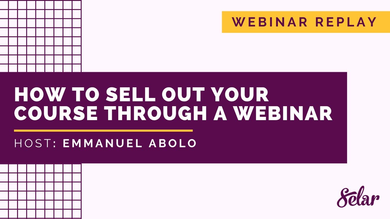 [Webinar Replay] How To Sell Out Your Course Through A Webinar - YouTube