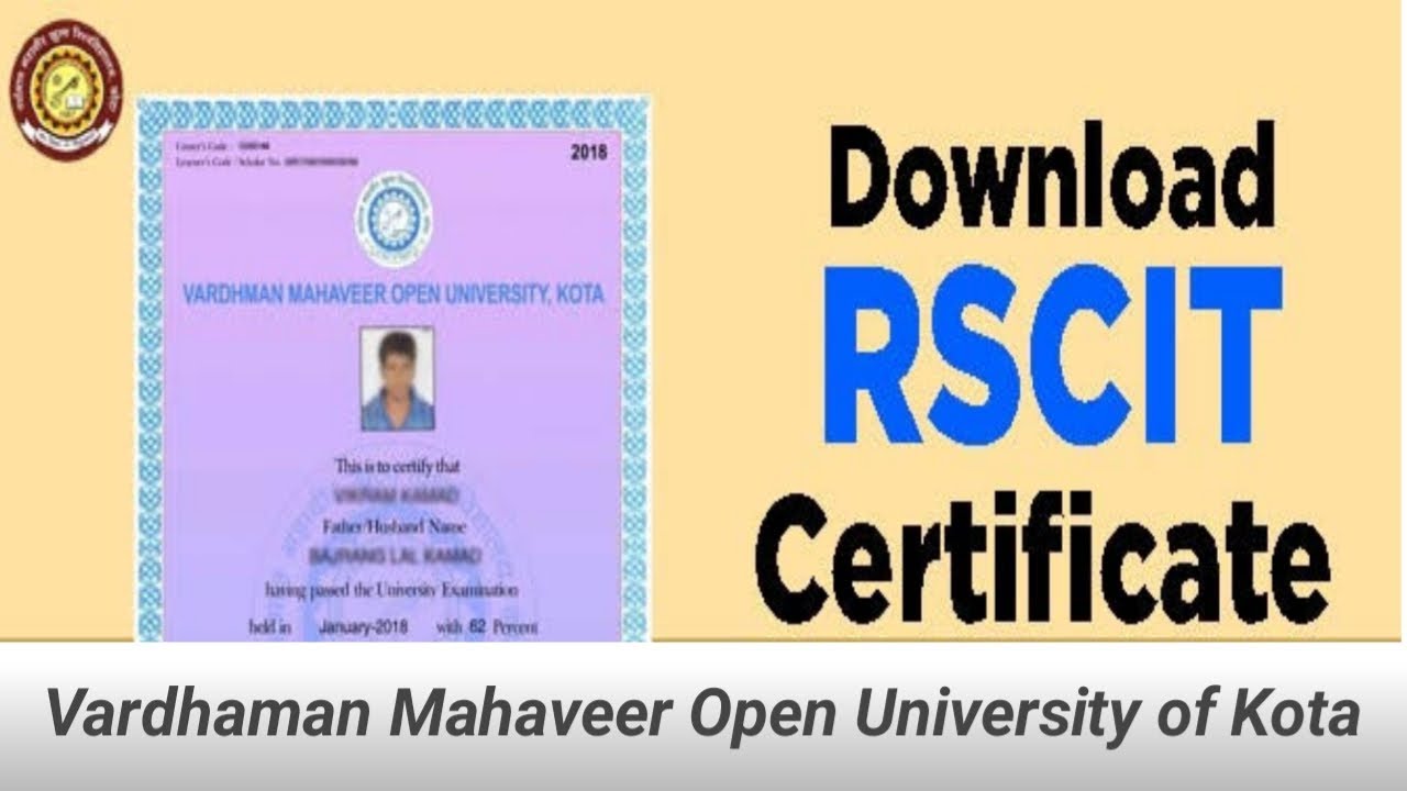 HOW TO DOWNLOAD RS-CIT CERTIFICATE FROM EMITRA PORTAL!! VMOU KOTA - YouTube