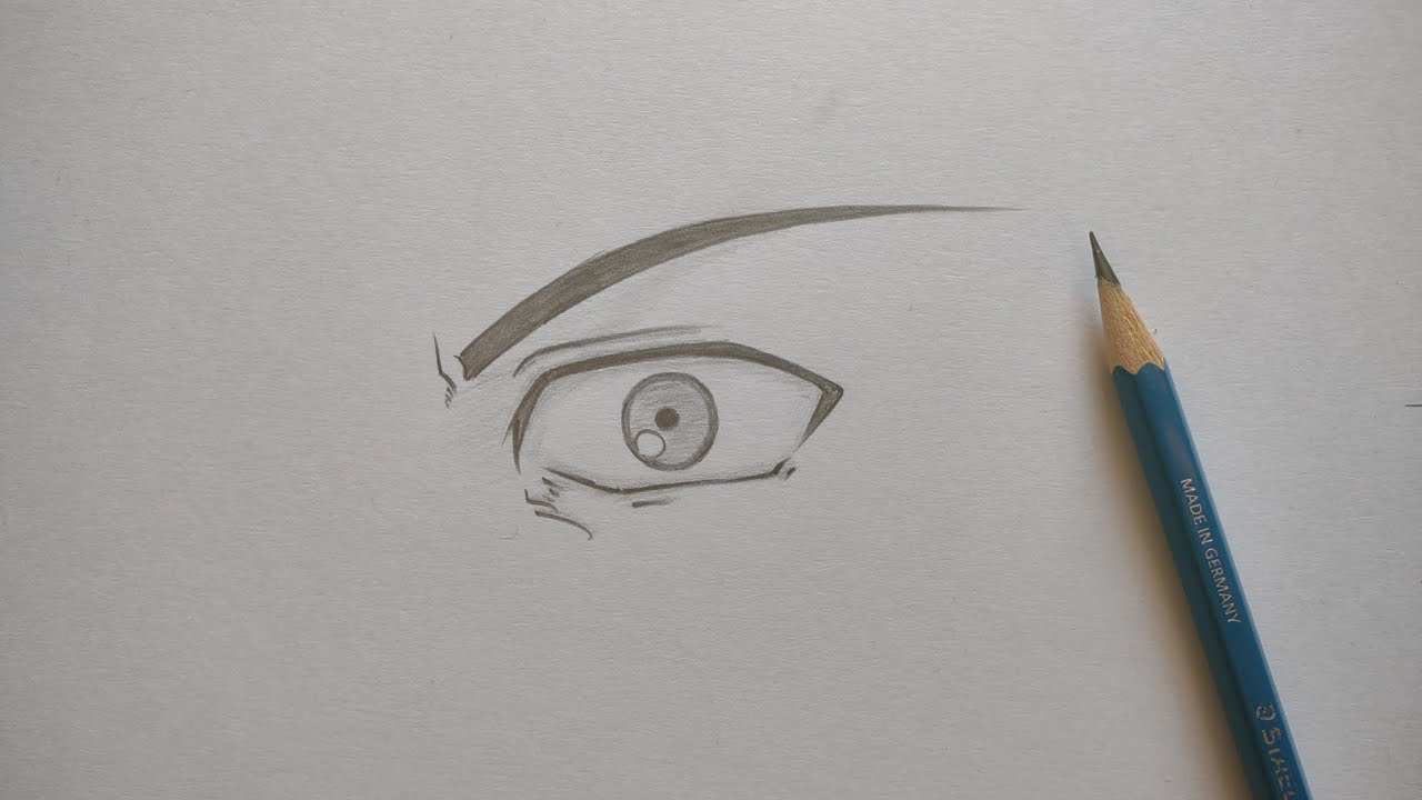 كيفية رسم عين انمي خطوة بخطوة للمبتدئين رسم عين انمي بقلم الرصاص