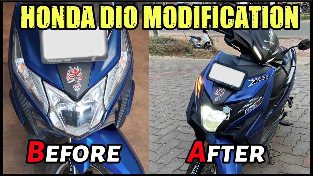 honda dio modified | dio headlight modification | Part 1 - YouTube