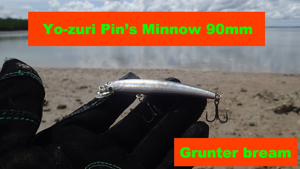 Grunter bream with Yozuri Pin's Minnow 90mm Floating - YouTube