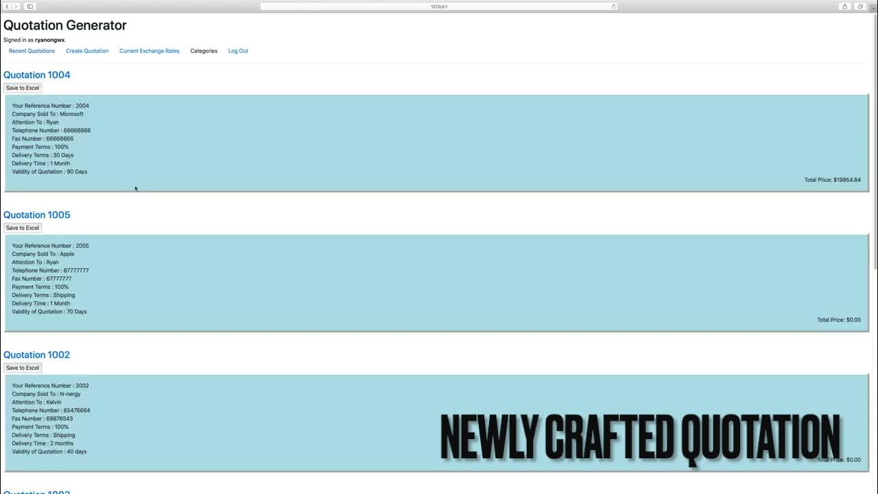Django Quotation Generator Demo - YouTube