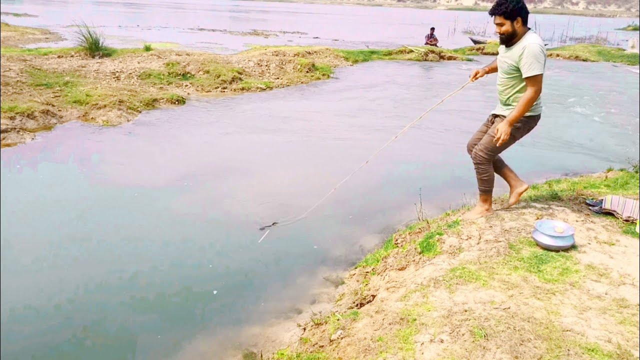 Hook fishing video // New Big fish catching in Reva with fishing rod ...
