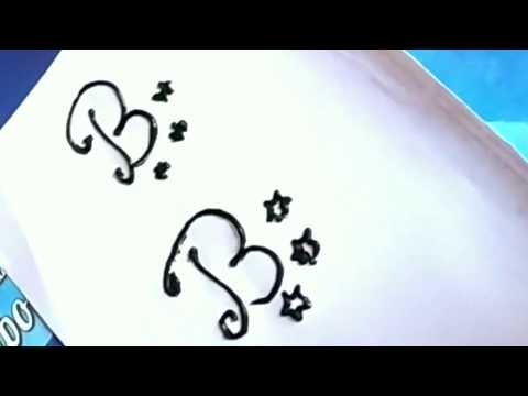 B Letter Mehndi Tattoo | DIY mehndi Tutorial |  Temporary tattoo Mehndi | Ruhi creation