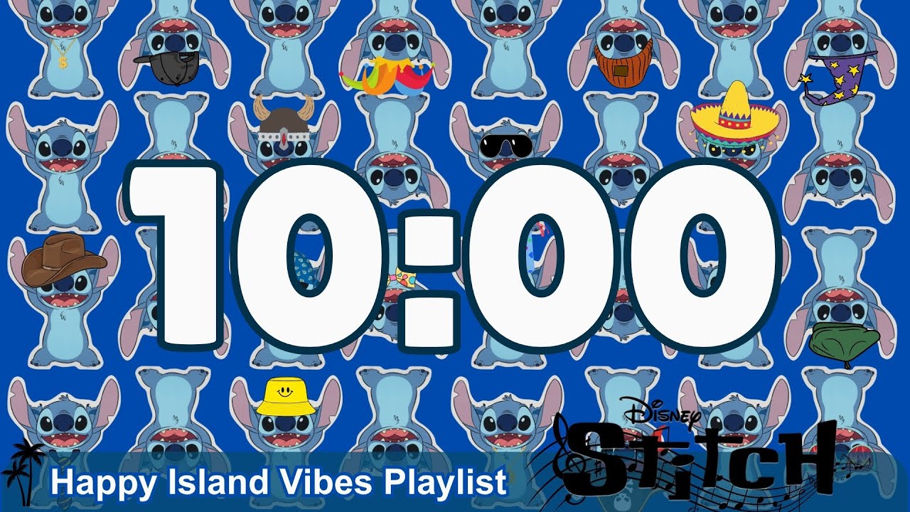 10 Minute Timer: Stitch Countdown with Happy Island Music - YouTube