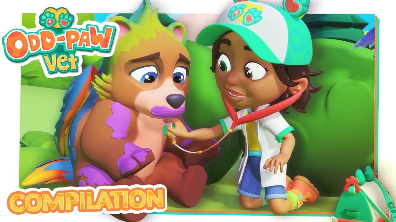 Bear's Tummy Hurts 🐻 BRAND NEW Odd-Paw Vet Episodes 🐾 Animals Kids ...