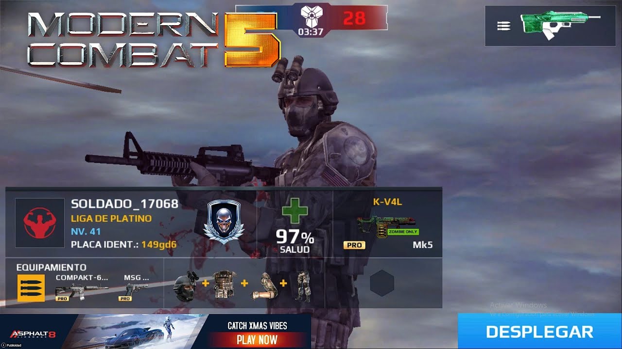 Usa Un Arma Que Solo Esta En El Modo Zombie - Modern Combat 5 Gameplay ...