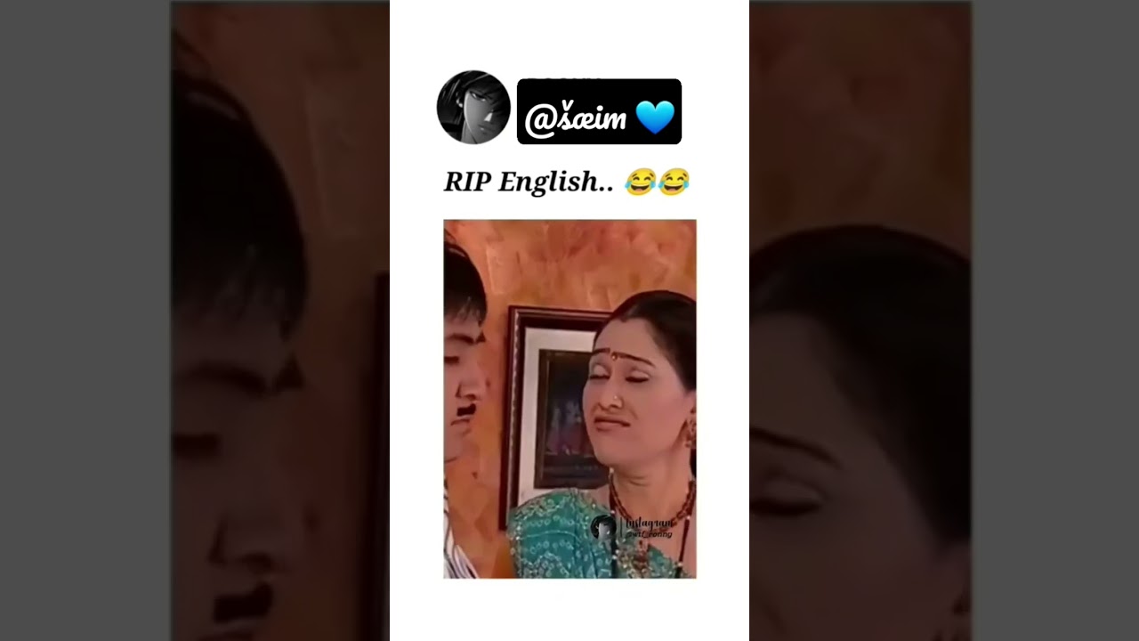 RIP english tmkoc #dayabhabhi #jethalal #ripenglish #tmkoc #funnyvideo #viralshorts #whatsapp ...