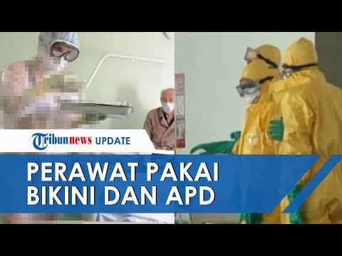 Foto Viral Perawat Kenakan Bikini di Balik APD Tembus Pandang Saat Bagikan Obat ke Pasien