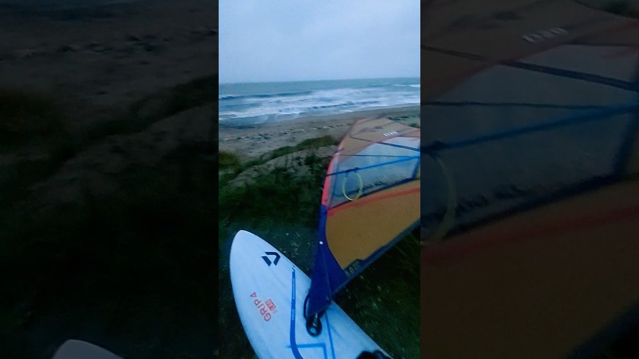 Short Windsurf session, offshore and some ok set at times, always good to get out. #windsurf ...