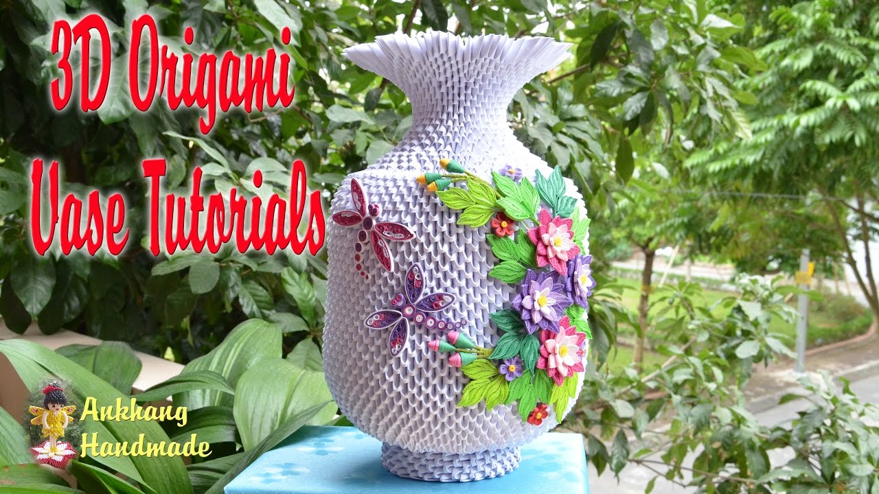 HOW TO MAKE 3D ORIGAMI VASE V3 PART 2 | DIY PAPER FLOWER VASE V3 PART 2 ...