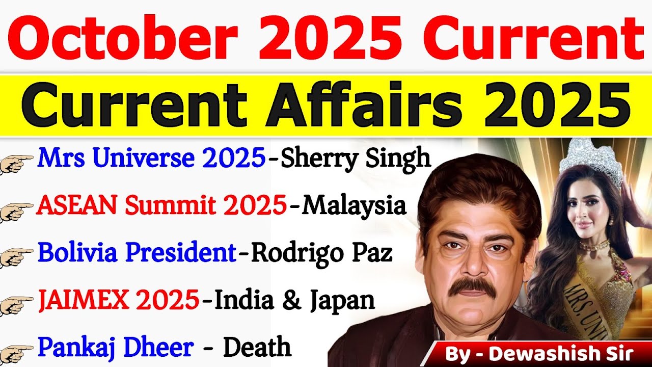 October 2025 Current Affairs | Monthly Current Affair 2025 | Current ...