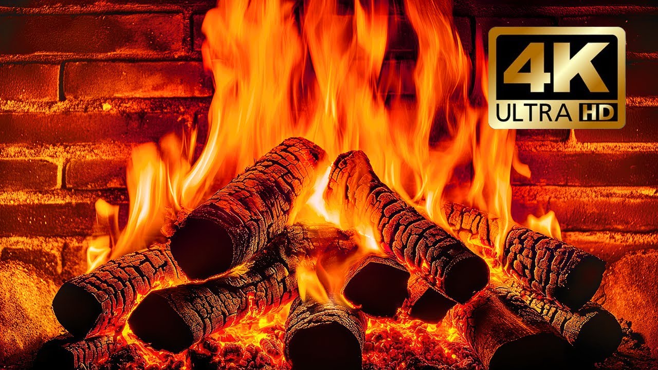 🔥 Soothing Fireplace Ambience: Fireplace Burning Background Video 4K ...