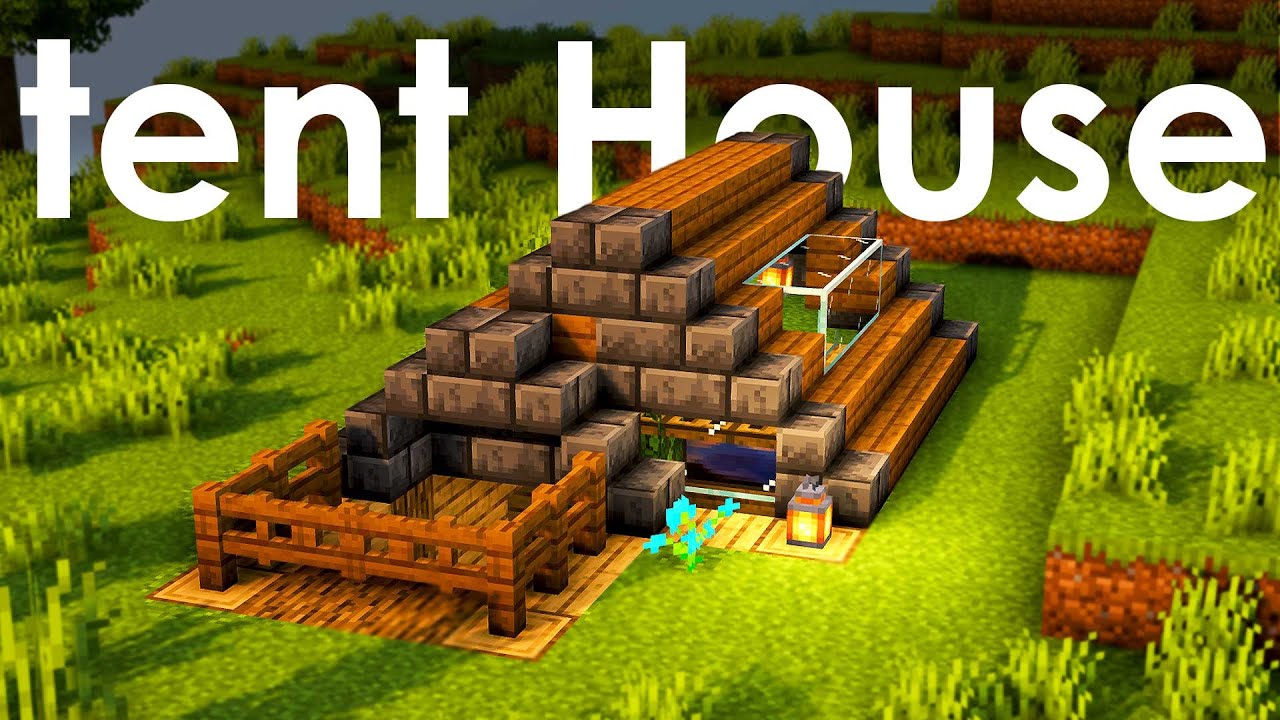 Minecraft:Tent 🏕️ Underground Base Tutorial - YouTube
