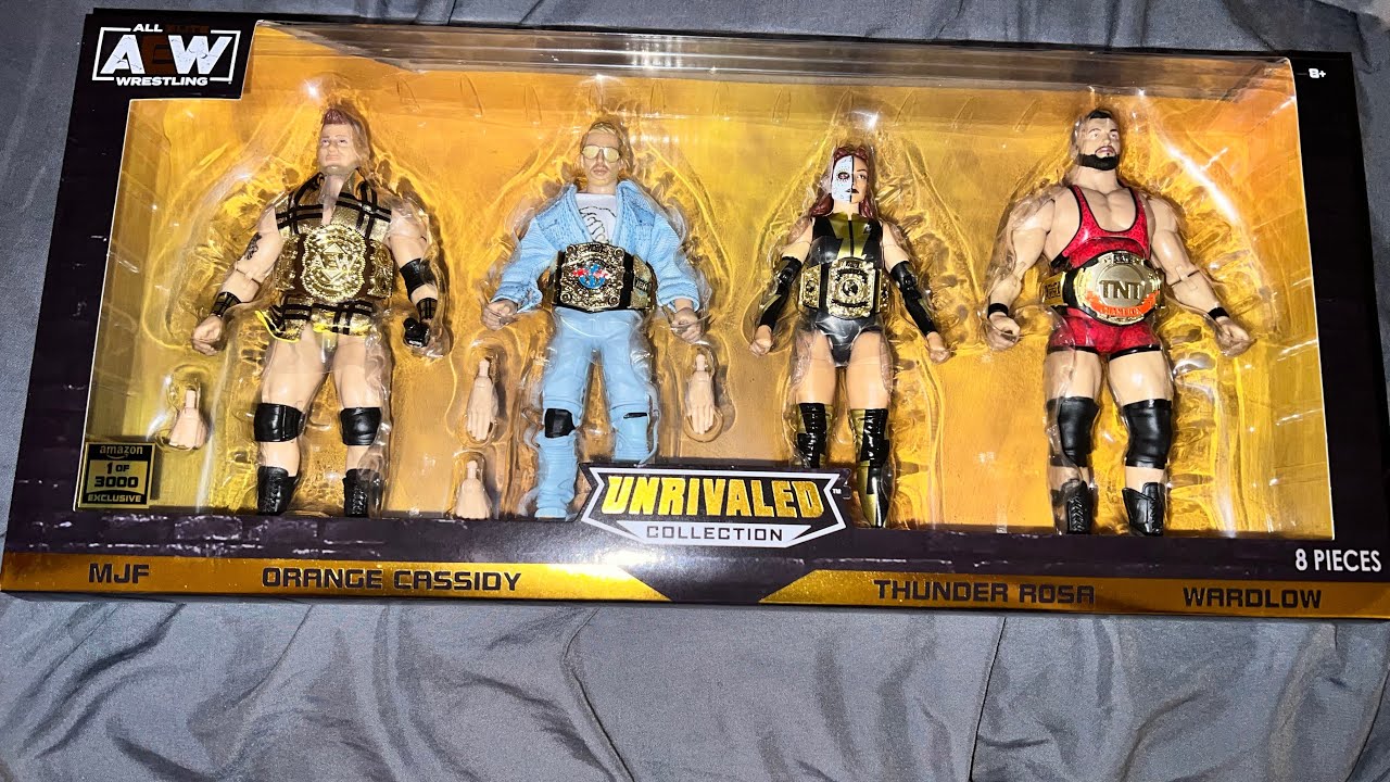 AEW AMAZON EXCLUSIVE 4 CHAMPIONS PACK 1/3000 #AEWUNRIVALED - YouTube