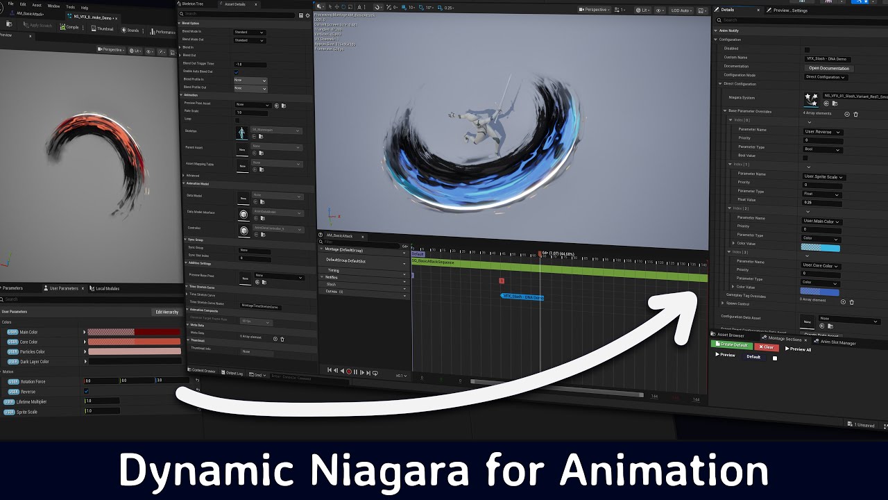Control VFX Parameters in Animation Montages (DNA - Dynamic Niagara for ...