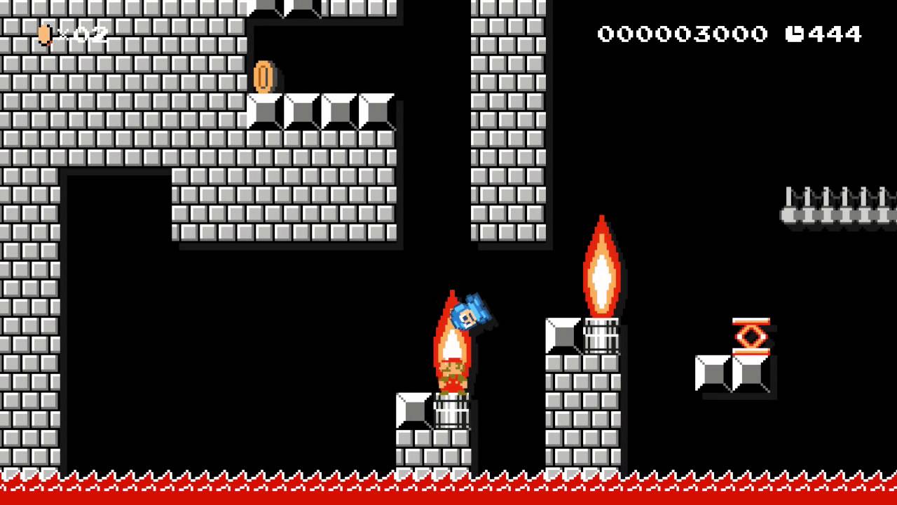 Super Mario Maker - Fire Man's Level from Mega Man 1 - YouTube