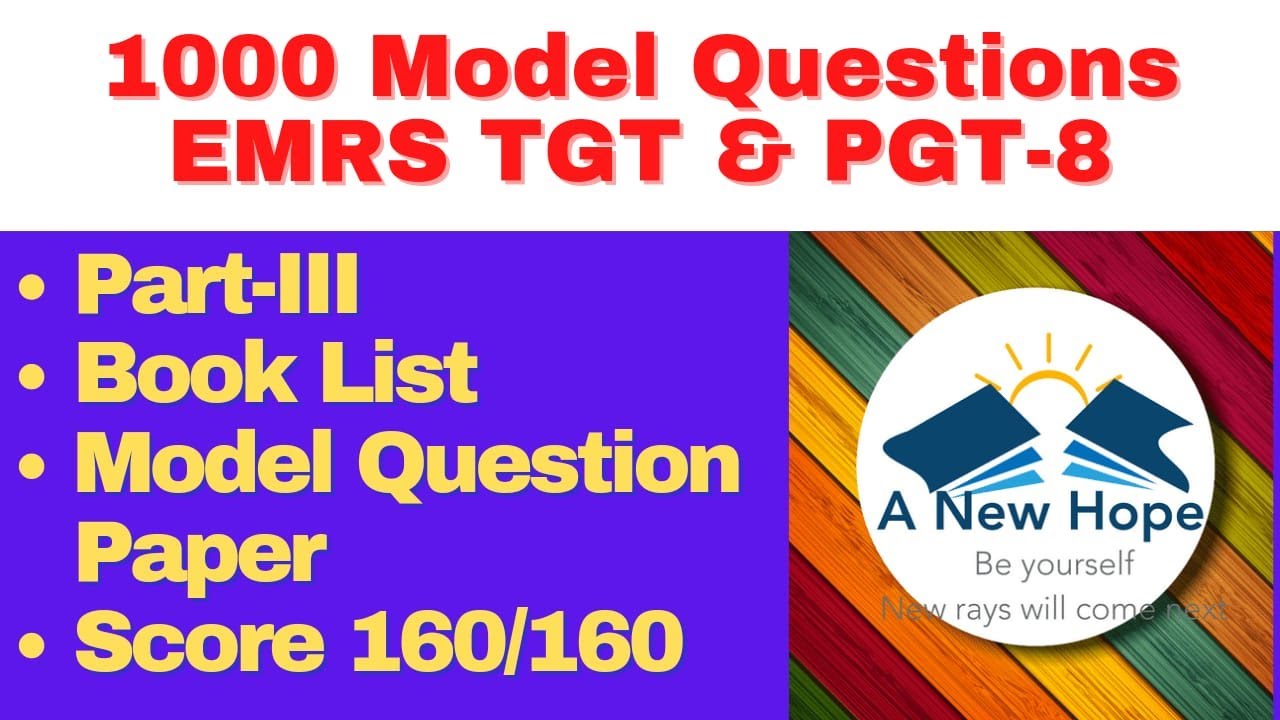 EMRS 1000 Model Question Series-8//PGT-TGT Model Question Paper//Book ...