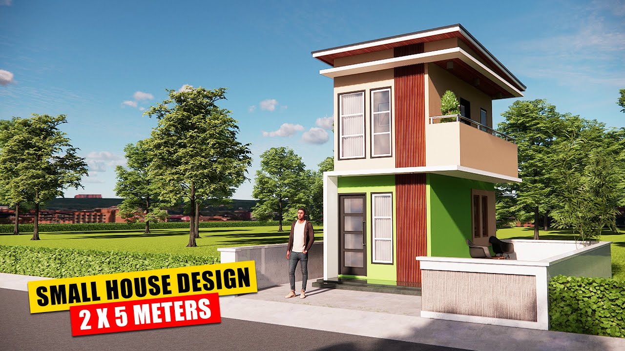 Small House 2,5 x 5 Meter (12,5 Sqm) With 2 Bedroom, Garden and Balcony ...